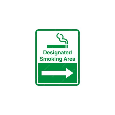 Premium Vector Designated Smoking Area Sign Vector Template
