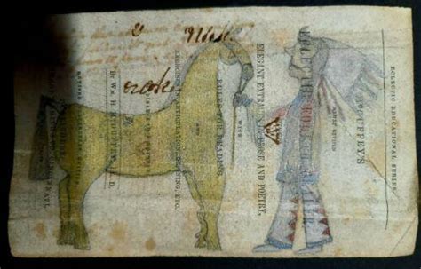 Original Indian School Ledger Drawing On Old School Book Page 1800s