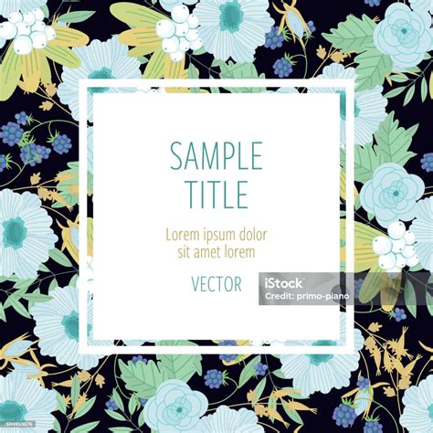 Cute Invitation Template With Flower Decoration Stock Illustration
