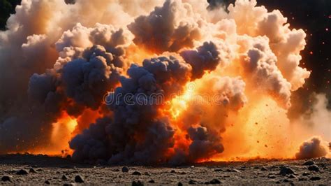 A Powerful Explosion With Smoke And Fire Stock Footage Video Of Force Impact 336013470