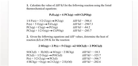 Solved Calculate the value of ΔH kJ for the following Chegg