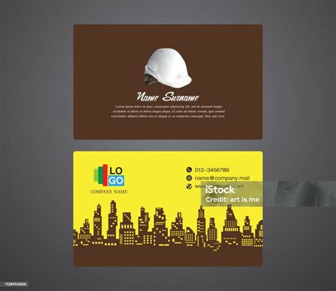 Business Card Template Engineer Name Card Vector Design Stock Illustration Download Image Now