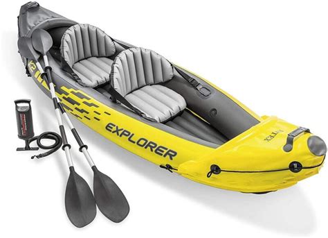 Intex K2 Explorer 2 Man Person Inflatable Kayak Canoe Oars And Pump