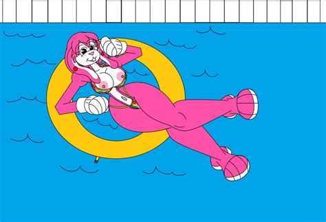 Rule 34 Big Breasts Big Hips Bikini Bikini Lift Cartoony Cute Expression Earrings Furry Long