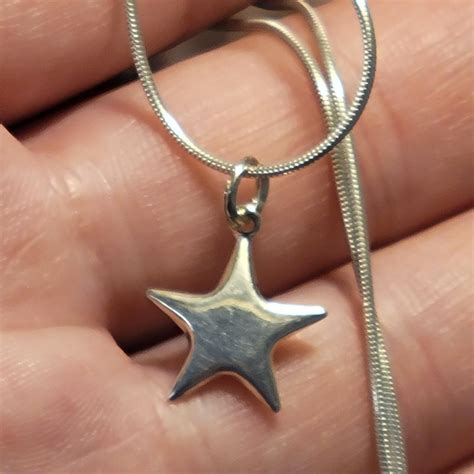 Sterling Silver Star Pendant On A 20in Sterling Depop