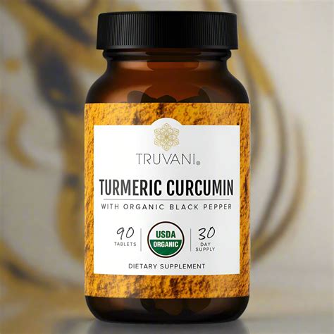 Turmeric Curcumin With Organic Black Pepper 90 Tablets Truvani Taproots