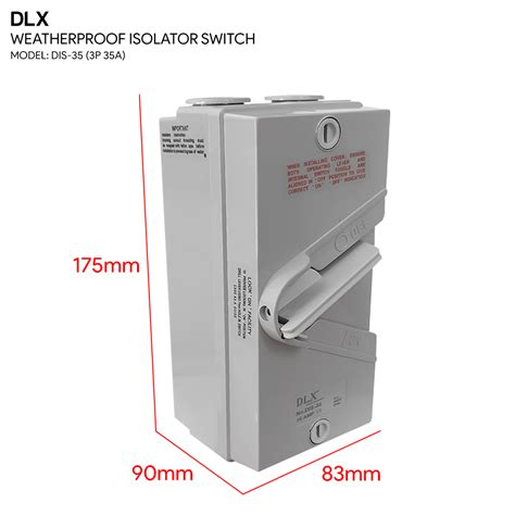Km Lighting Dlx Weatherproof 3 Pole Isolator Switch Dis 20 20a Dis