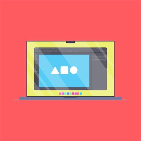 Premium Vector Flat Photoshop Photo Editing Interface In Macbook Pro