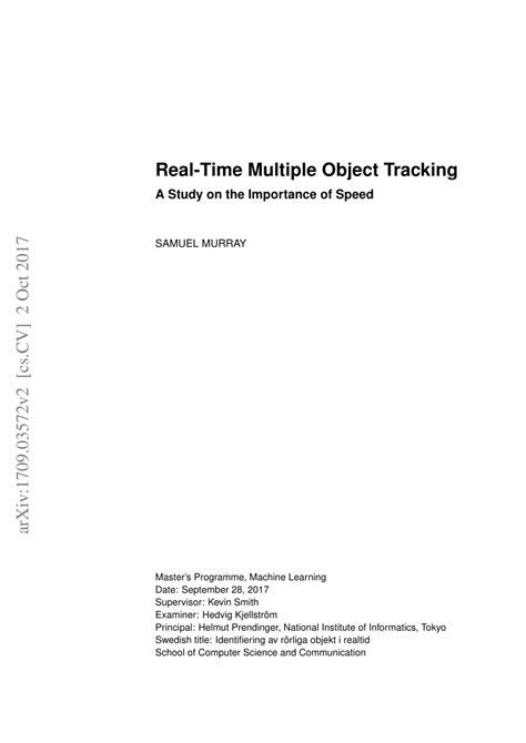 Pdf Real Time Multiple Object Tracking A Study On The Importance Of