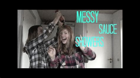 Messy Sauce Showers Emma And Cecilie Youtube