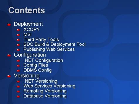 web 307 web services deployment configuration versioning