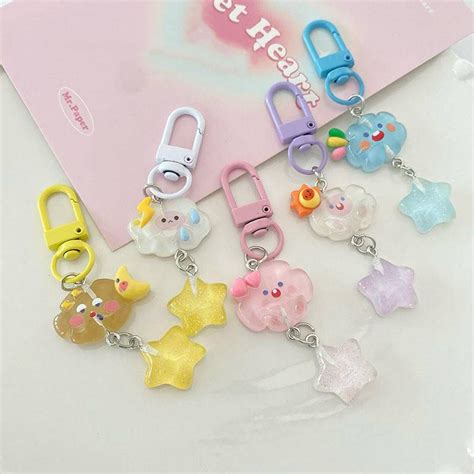 Cute Keychain Cloud Star Keychain Phone Charm Cartoon Pendant For Bag