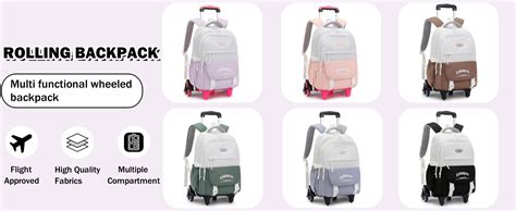 Mildame Rolling Backpack For Girls Boys School Backpack