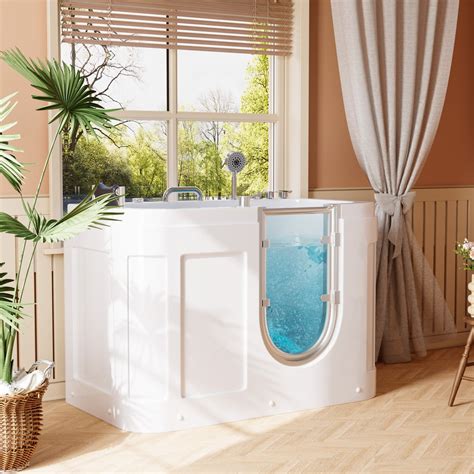 Deep Soaking Freestanding Bathtub Whirlpool With Hydro Massage Jets