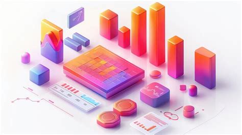 Colorful Data Visualization With 3d Graphs And Charts Premium Ai