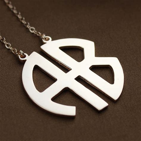 Rose Gold 2 Initial Block Monogram Pendant Necklace Getnamenecklace