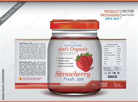 Jam Label Jelly Packaging Strawberry Jam Orange Jam Packaging