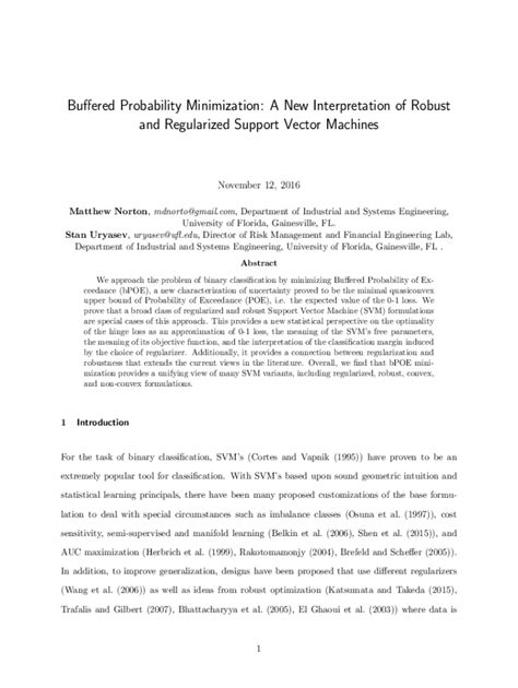 Fillable Online Soft Margin Support Vector Classification As Buffered