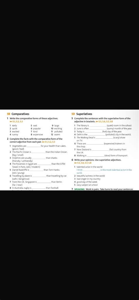 5b Comparatives Write The Comparative Forms Of These Adjectives