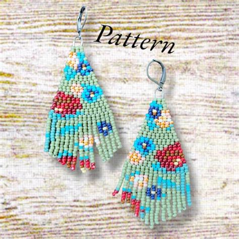 Beaded Fringe Earring Patterns Etsy