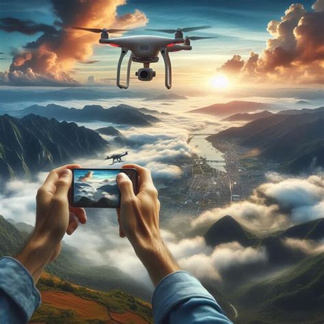 A Drone Photographer Capturing An Aerial View Of A Picturesque