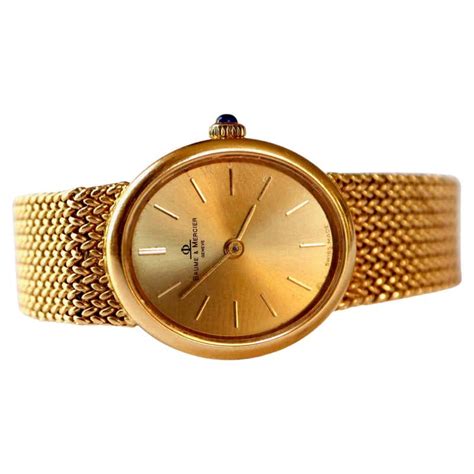 Baume And Mercier 18k Gold Ladys Watch With Diamonds Rubies Emeralds
