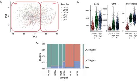 Clusters Of Uct Msc Profiles A The First Two Principal Components Of