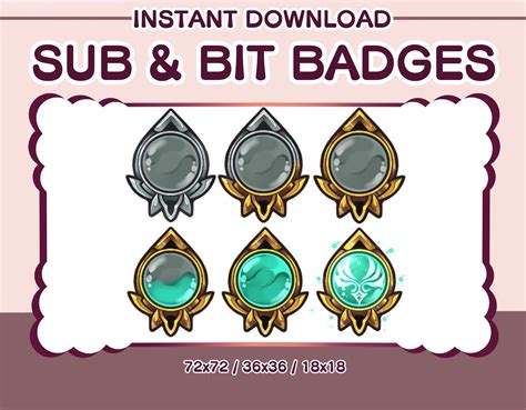 Genshin Impact Sumeru Anemo Vision Scaramouche Wanderer Faruzan Sub And Bit Badges Twitch