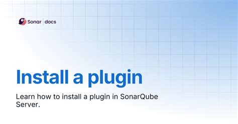 Install A Plugin Sonar Documentation Install A Plugin Sonar Documentation