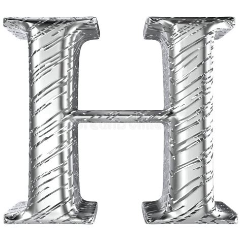 H Font Silver 3d With White Background Design Stock Image Illustration Of Lighting Bubble