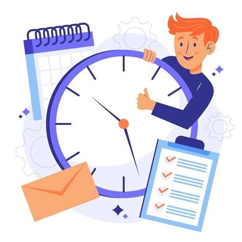 Free Vector Man Holding A Clock Time Management Concept Time