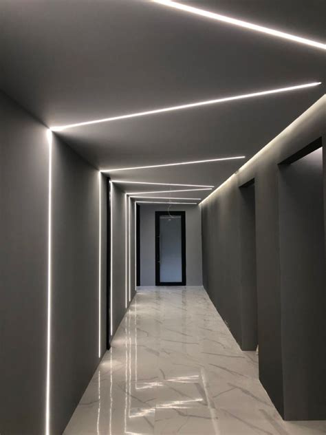 Led Strips Ceiling Striped Ceiling Interior Architecture Drawing