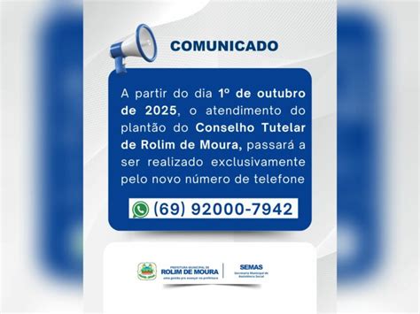 Conselho Tutelar De Rolim De Moura Terá Novo Número De Plantão