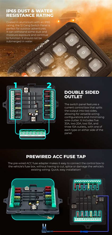 The Kickass 12 Gang Wireless 12v Switch Panel Kickass Products