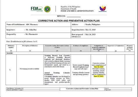 Cyril Ra Assist 📌 How To Fill Out A Capa Plan Fda Facebook
