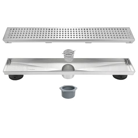 Floor Shower Drain With Strainer 304 Stainless Steel Rectangular Shower