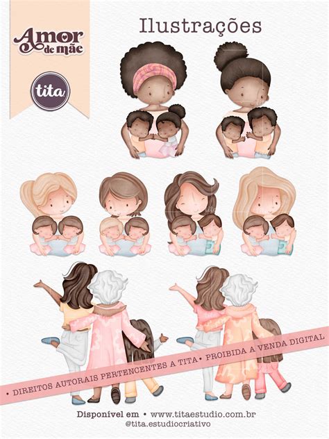 Amor De Mãe Ilustrações Tita Estúdio Criativo