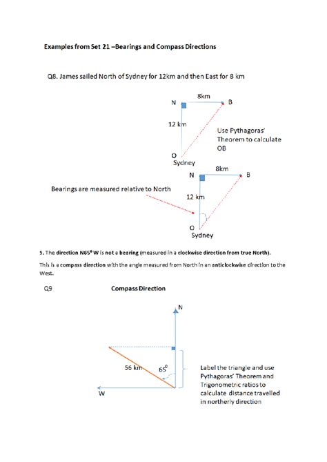 Bearings And Compass Direction Examples The Direction N65 0 W Is Not