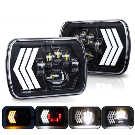Rectangle Led Headlight Hilo Dual Color Sealed Beam Square Brightness