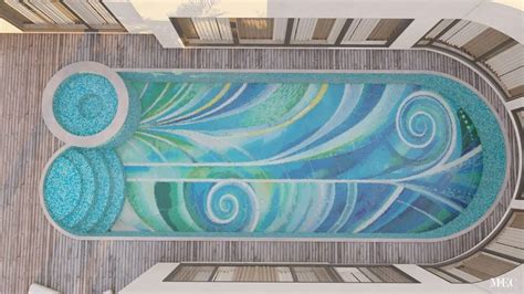 Art Deco Swirl Mosaic Pool Mec Artworks