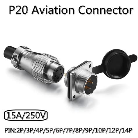 Aviation Connector P20 Male Plug And Female Socket 2p 3p 4p 5p 6p 7p 8p 9p