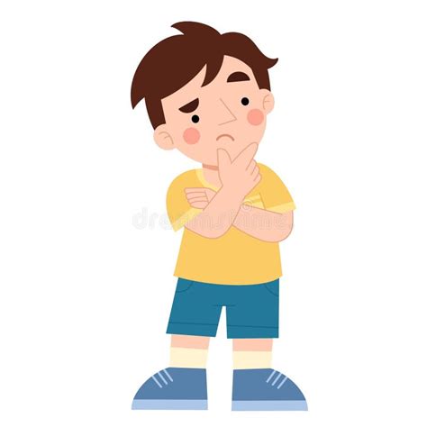 Illustration Of A Little Boy Thinking Stock Illustration Illustration
