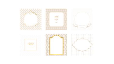 Simple And Elegant Square Banner Label Frame Background Set02 Stock