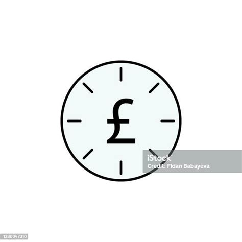 시계 파운드 마감 색상 아이콘 재무 일러스트의 요소 웹 로고 모바일 앱 Ui Ux에 색상 아이콘을 사용할 수 있습니다 경제에