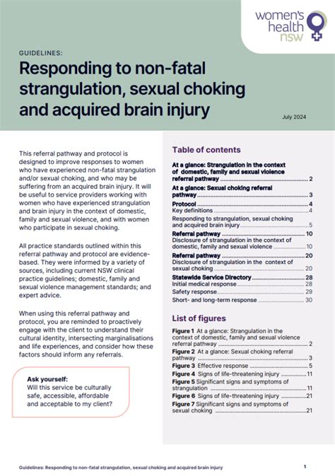 Guidelines: Responding to non-fatal strangulation, sexual choking and acquired brain injury - It ...