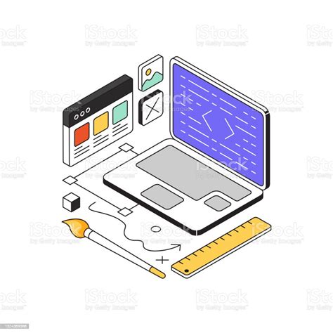 웹 디자인 개념 Isometric 웹 배너 포스터 표지 및 배너를 위한 3차원 디자인 3차원 형태에 대한 스톡 벡터 아트 및 기타 이미지 3차원 형태 Launch