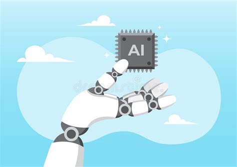 Robotic Hand Hold Processor Chip With The Word Ai Stock Vector Illustration Of Memory Board