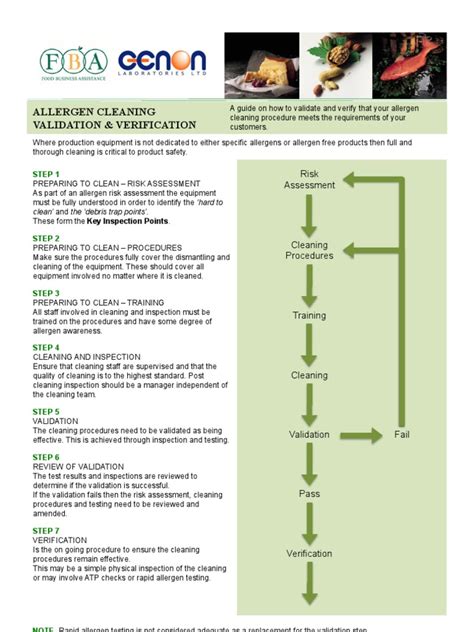 Allergen Cleaning Validation And Verification Pdf Verification And Validation Quality