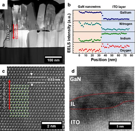 Tem And Elemental Mapping Of Gan Nanowires Grown On Ito Layer A Haadf