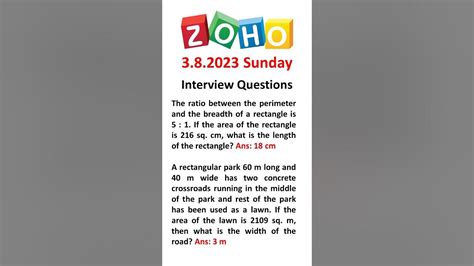 3rd September 2023 Question Paper Leaks Zoho Interview Questions And Answers Youtube